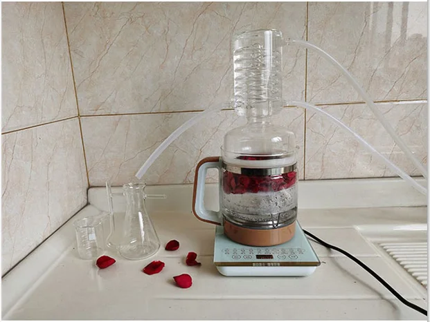 2.4L Glass Chinese medicine distiller household pure dew machine mini ...