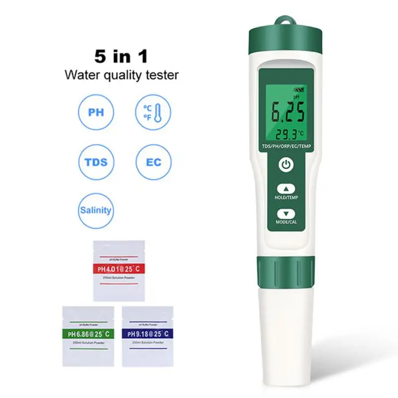 Water-Quality-Monitor-Tester-5-in-1-Water-Tester-PH-EC-TDS-Temp-ORP ...