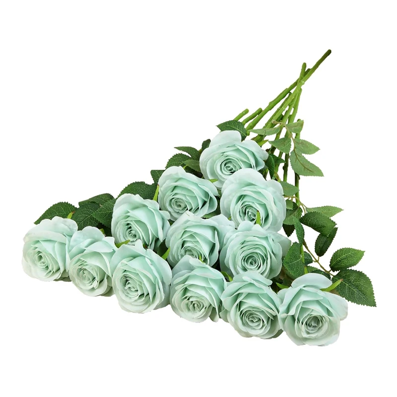 10pcs-Sage-Green-Roses-Artificial-Flowers-Fake-Roses-Silk ...