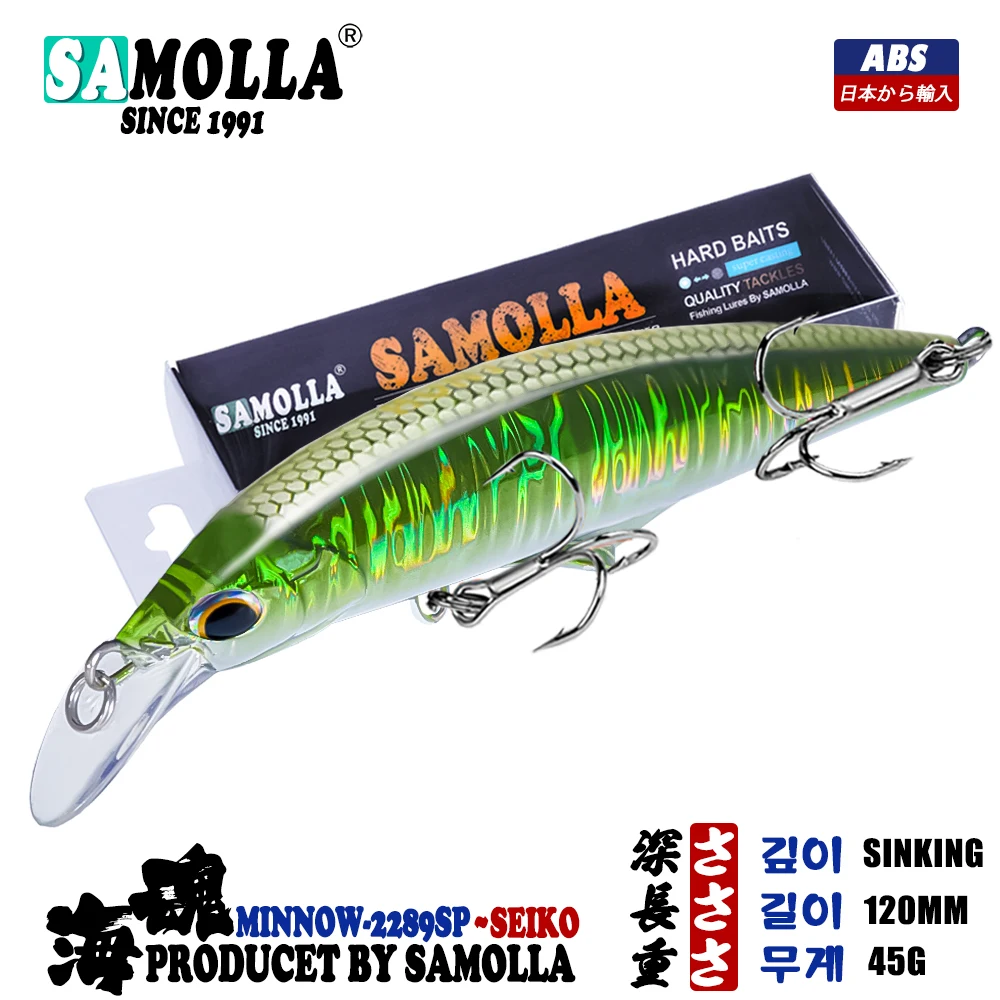 New-Sinking-Minnow-Fishing-Lure-45g-120mm-Bass-Baits-Seabass-Pike-Isca ...