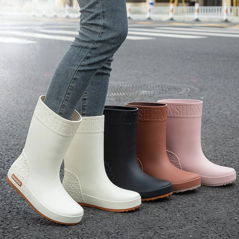 Women-Waterproof-Boots-Rubber-Shoes-for-Fishing-Work-and-Safety-Mid ...
