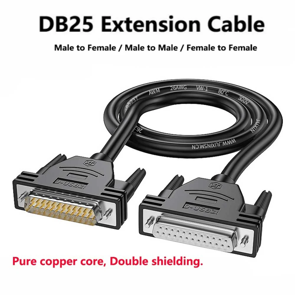 Pure-Copper-DB25-Extension-Cable-Male-To-Male-To-Female-25-pin-Cable ...