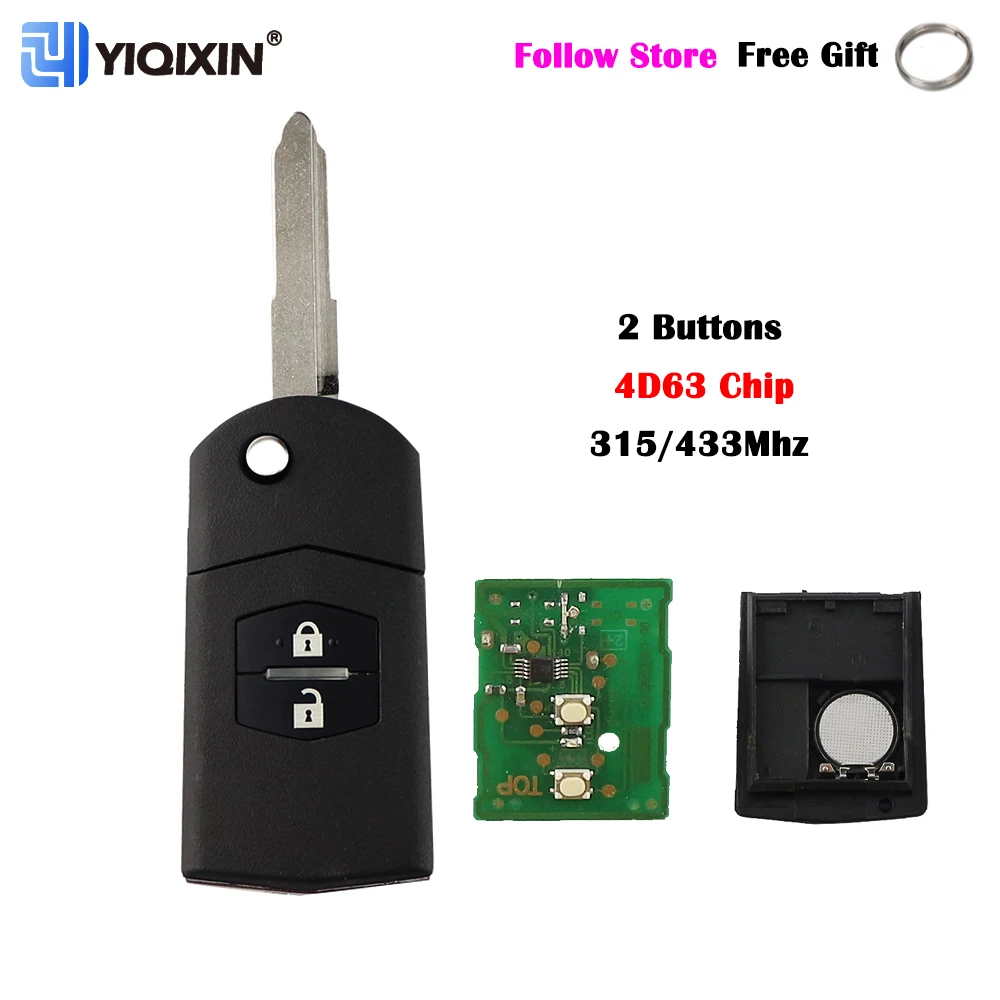 Yiqixin 315/433mhz Flip Car Key For Mazda 3 6 M2 M3 M5 M6 M8 Demio 2 ...