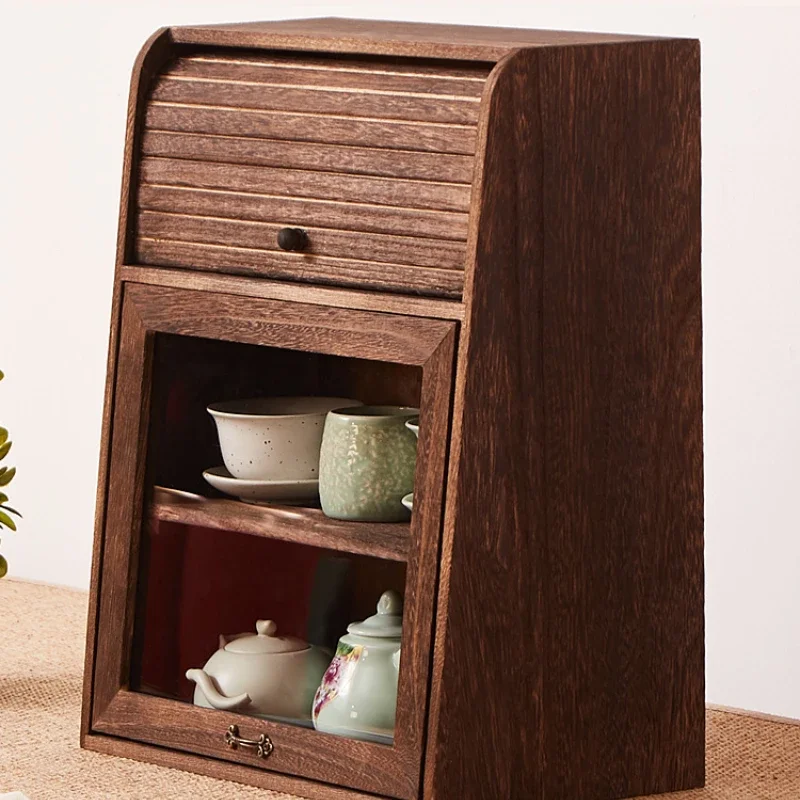 Solid-Wood-Bogu-Shelf-Dustproof-Teapot-Tea-Set-Cosmetics-Storage-Tea ...