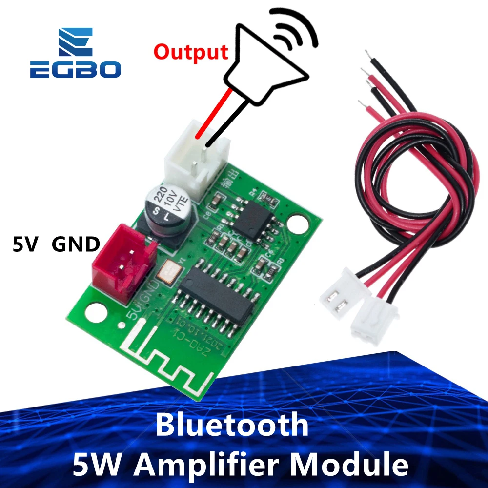 EGBO 5V Bluetooth Amplifier Module 5W Mono Class D Wireless Lossless ...