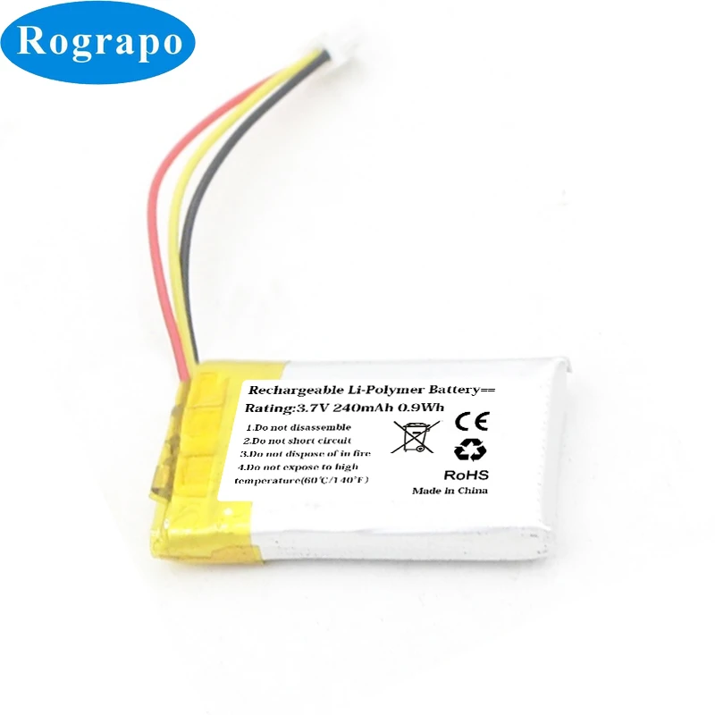 1-2pcs New 3.7v 240mah Li-polymer Replacement Battery For Logitech Gpro ...