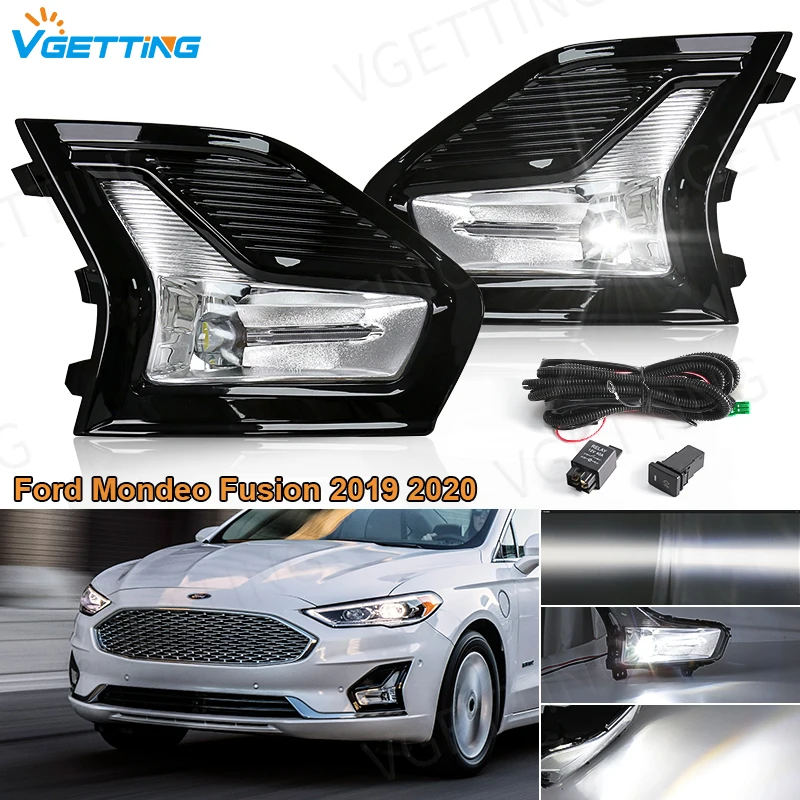 For-Ford-Mondeo-Fusion-2019-2020-Car-Front-Bumper-LED-Fog-Lamp-White ...