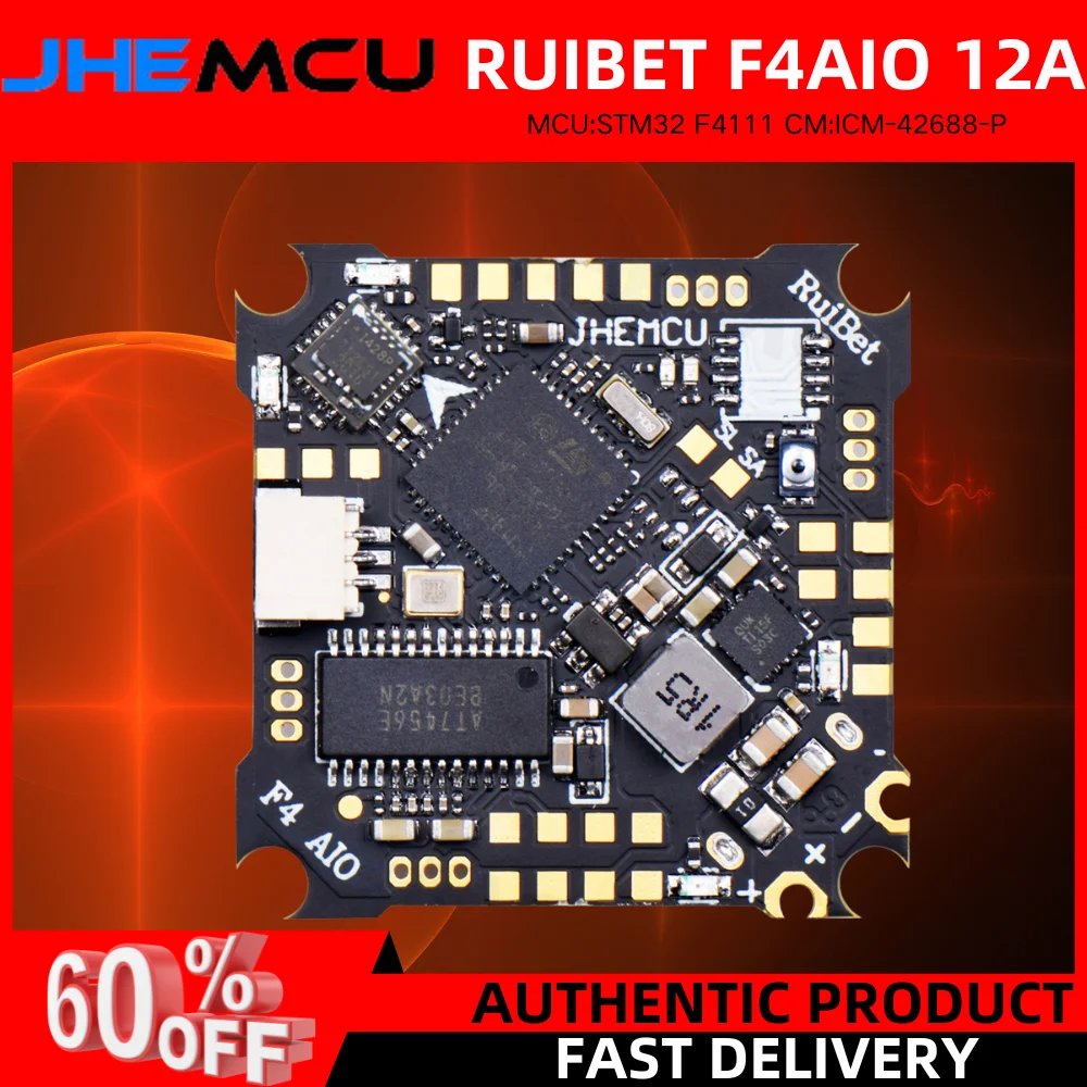 JHEMCU-Ruibet-F4AIO-12A-F411-Flight-Controller-ICM42688P-W-5V-BEC-Built ...