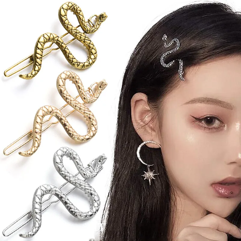 2023 New Gothic Punk Metal Snake Medusa Hairpin Hair Clip for Women ...