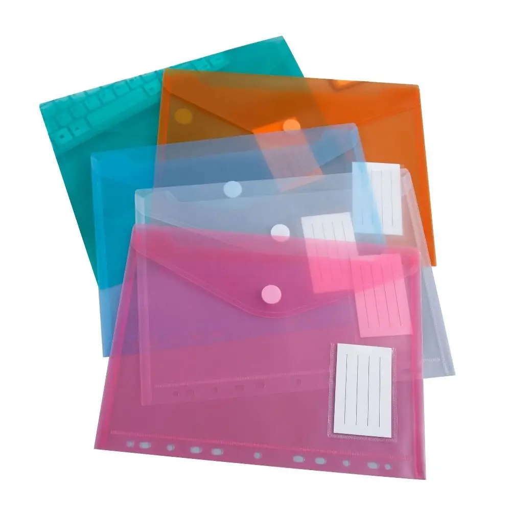 A4-Colorful-Transparent-File-Folders-Wallets-Document-Files-With-Holes ...
