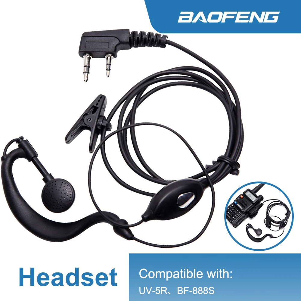 Baofeng-Original-3-5mm-K-Plug-Wired-Walkie-Talkie-Headset-Headphone ...