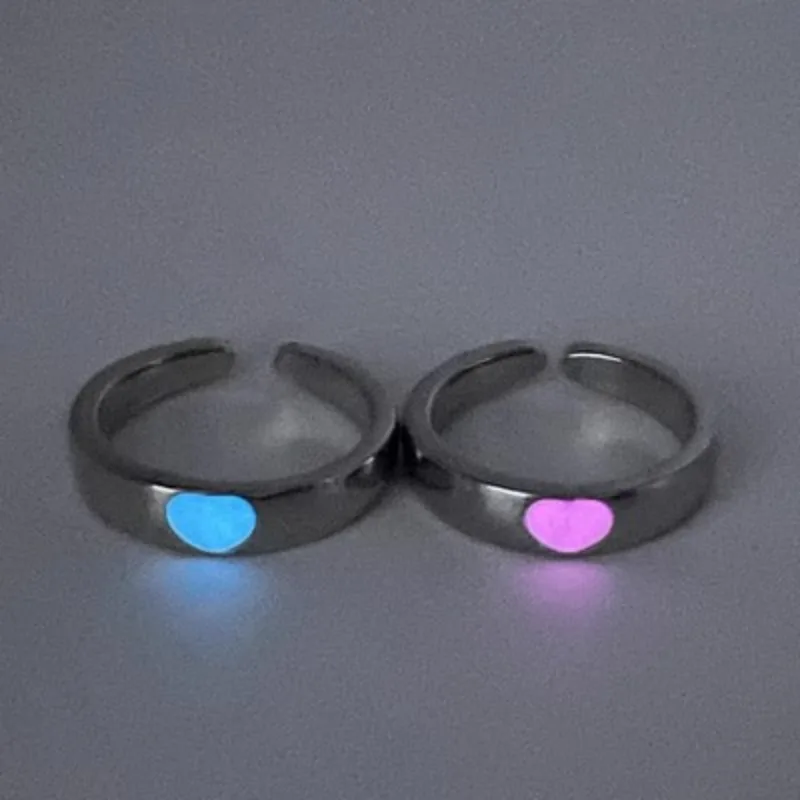 Love-Shaped-Glow-Couple-Ring-One-Person-One-Heart-Glue-Drop-Night-Glow ...