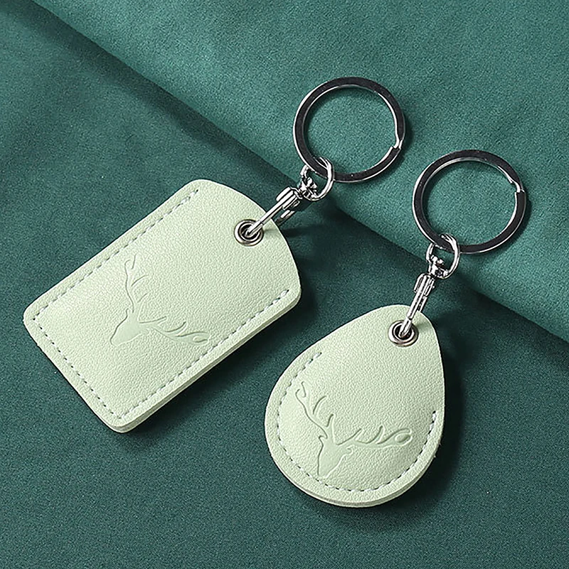 1Pc-Access-Card-Case-Leather-Card-Holder-Keychain-Key-Ring-Door-Lock ...
