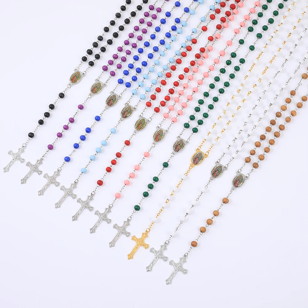 6MM-Wooden-Beads-Rosary-Necklace-For-Women-Men-Religious-Virgin-Mary ...