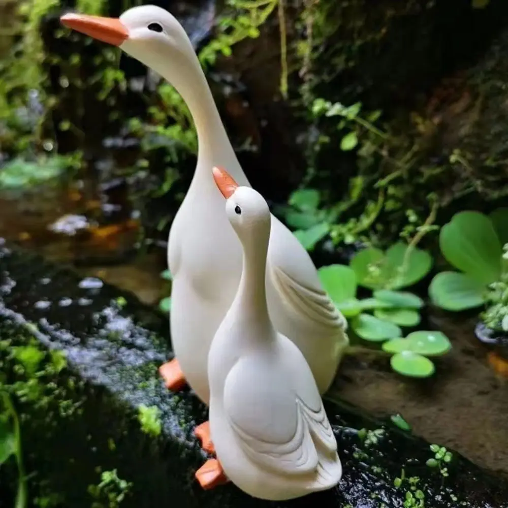 Garden Ducks Figurine Statue Imitation Mother and Child Duck Garden ...