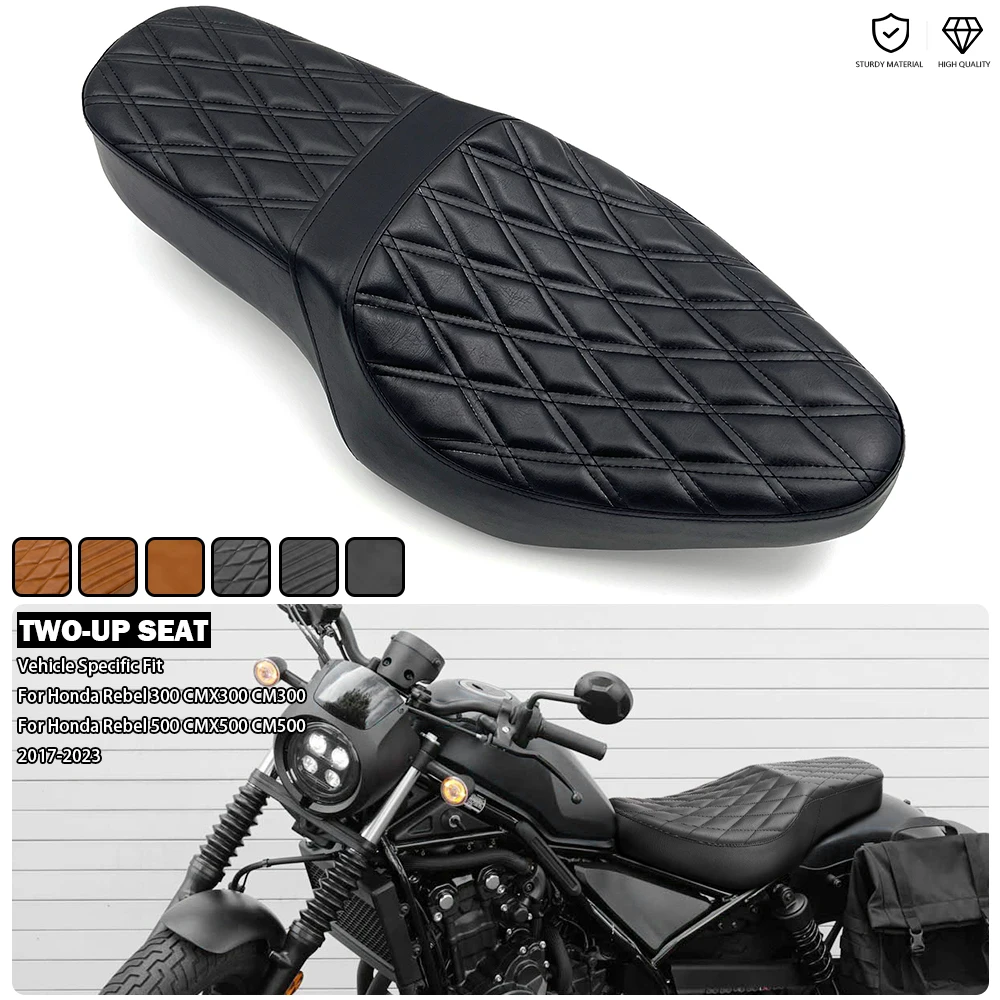 Two-Up-Seats-Rider-Saddle-Driver-Passenger-Pillion-Fits-For-Honda-Rebel ...
