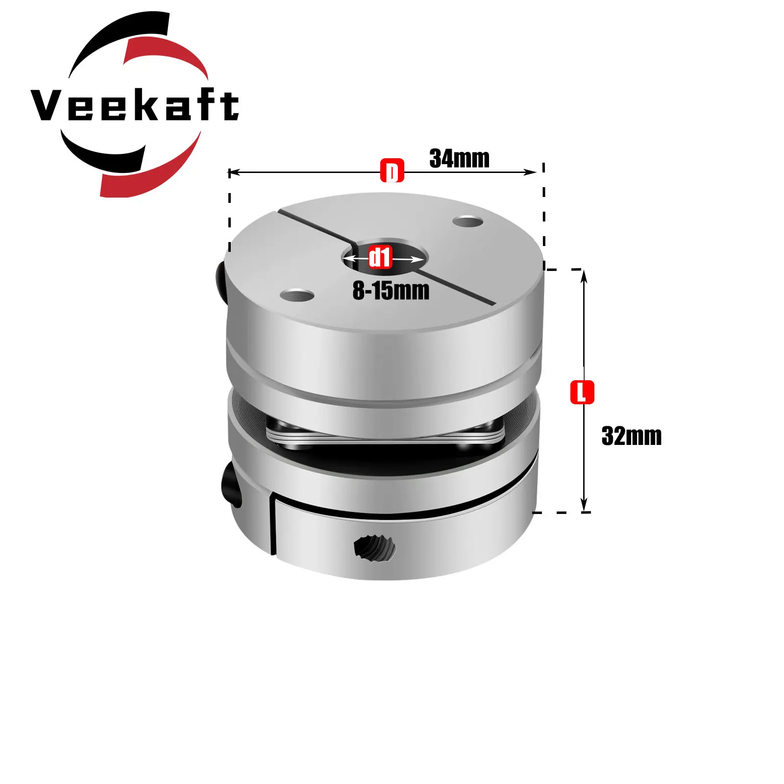 Aluminum-alloy-D34L32-single-diaphragm-coupling-elastic-joint-D34mm ...