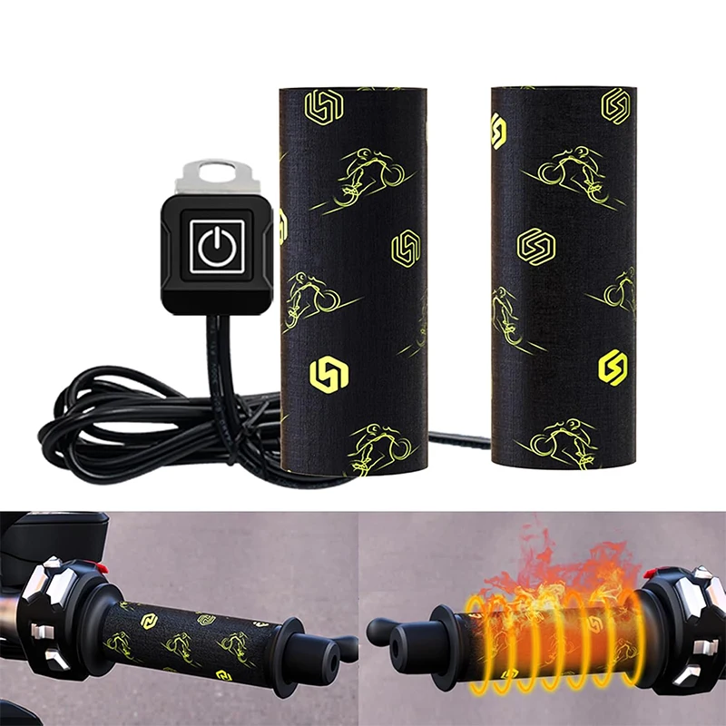 Universal-Motorcycle-Heated-Grip-Covers-Pad-Waterproof-12V-Snowmobile ...