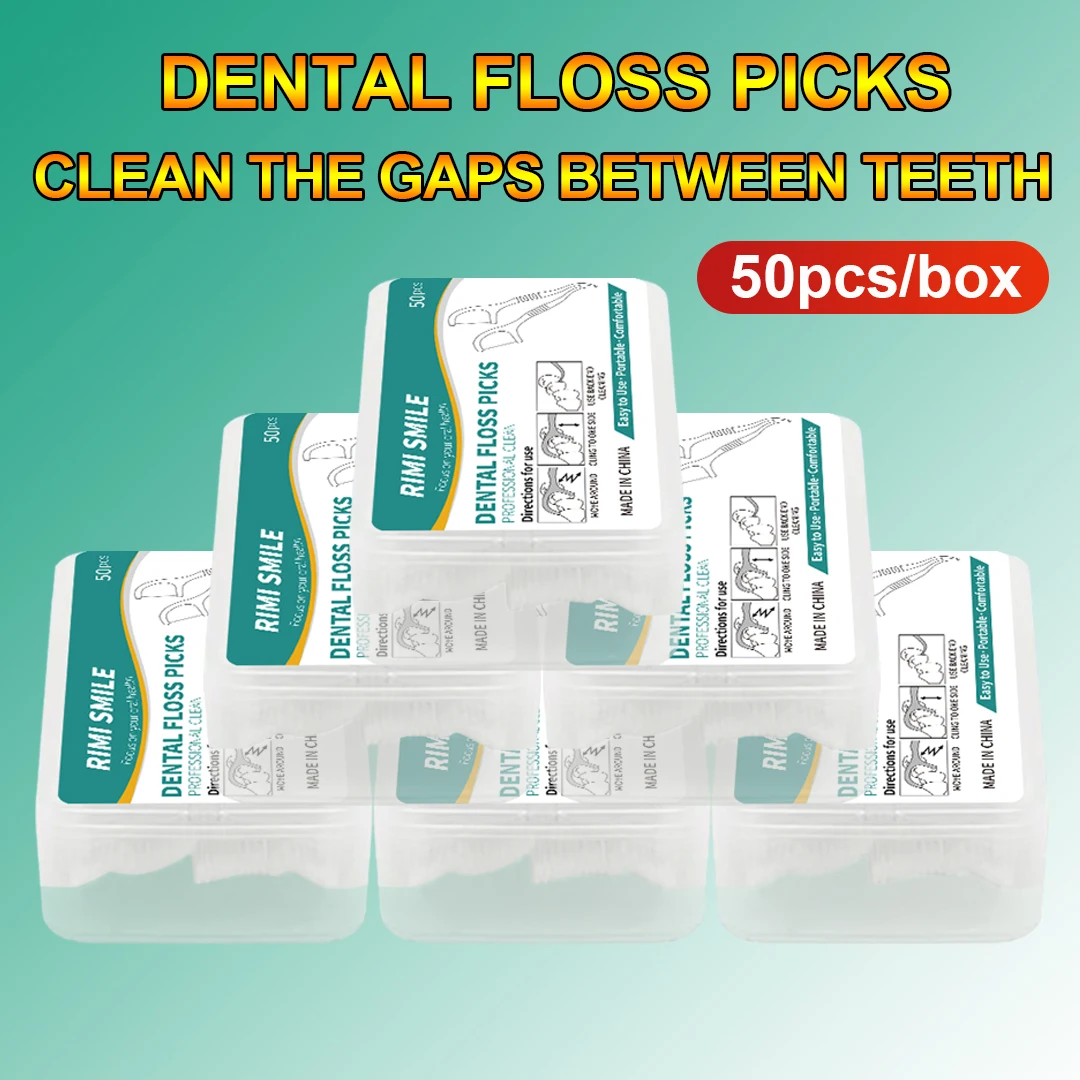 600/300/150/50pcs Dental Floss Sticks - Portable Ultra-Fine Bagged ...