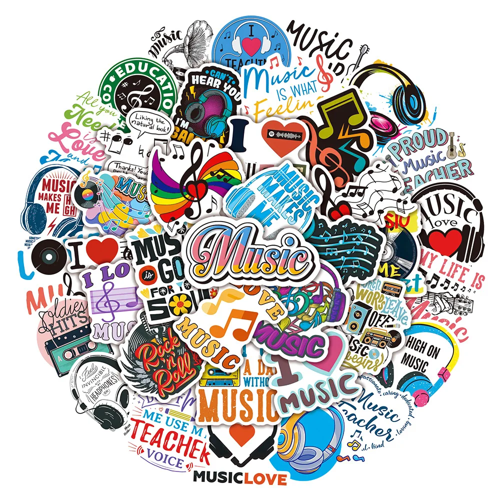 10-30-50PCS-Cartoon-Music-Stickers-Musical-Decal-Decoration-Suitcase ...