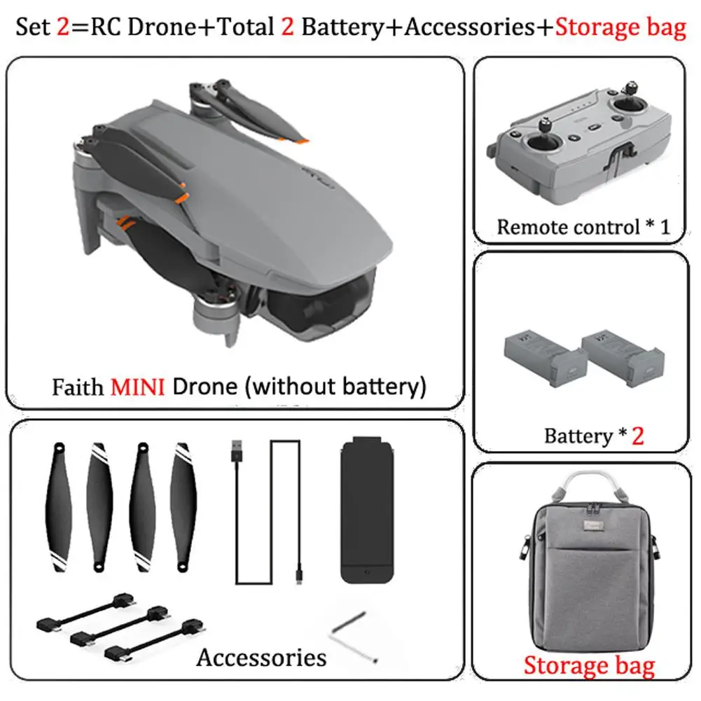 Cfly Faith Mini Rc Drone Professional Brushless Gimbal 4k Transmissão ...