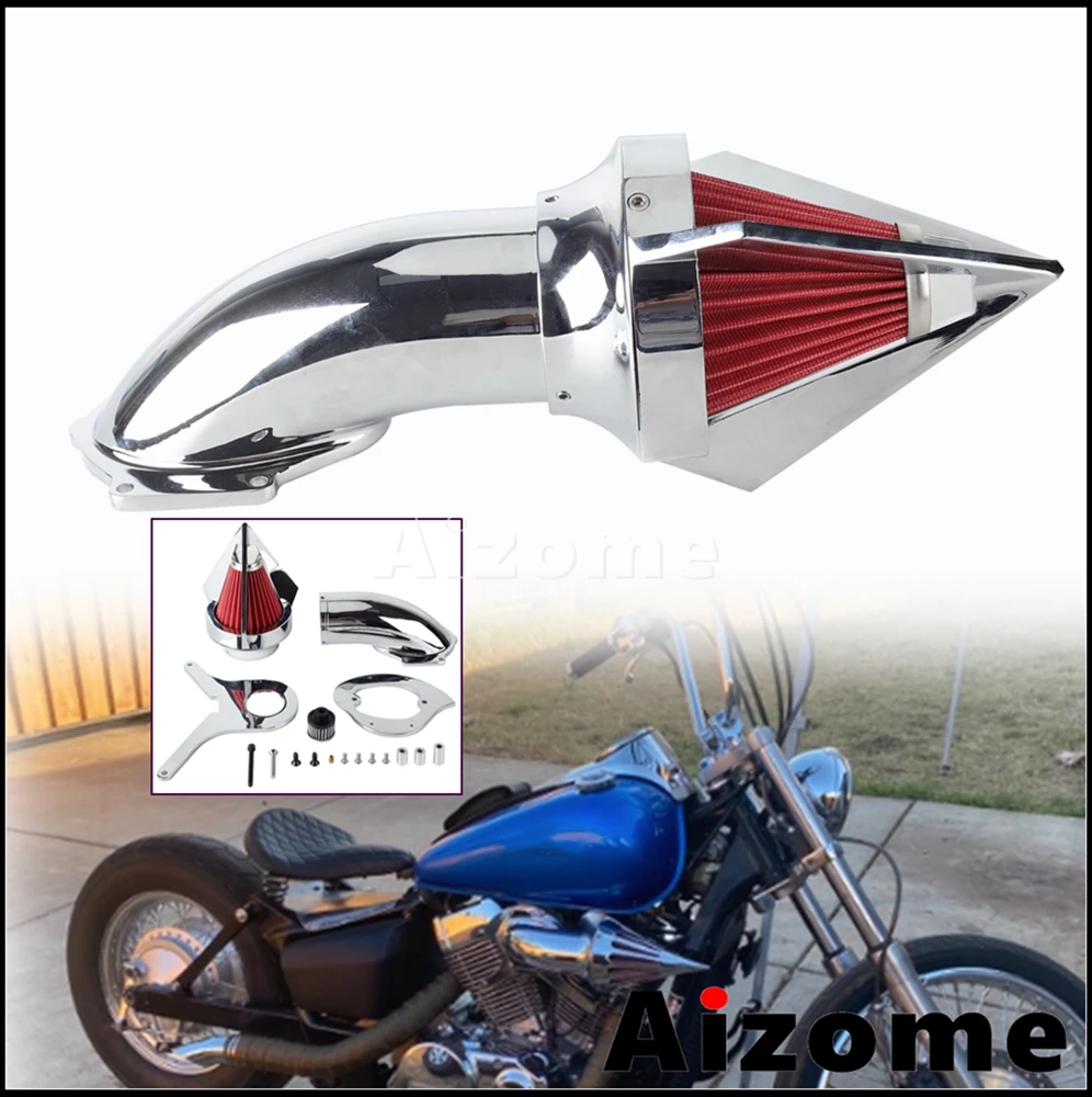 Motorcycle-Accessories-Parts-Refit-Cone-Spike-Air-Intake-Cleaner-Filter ...