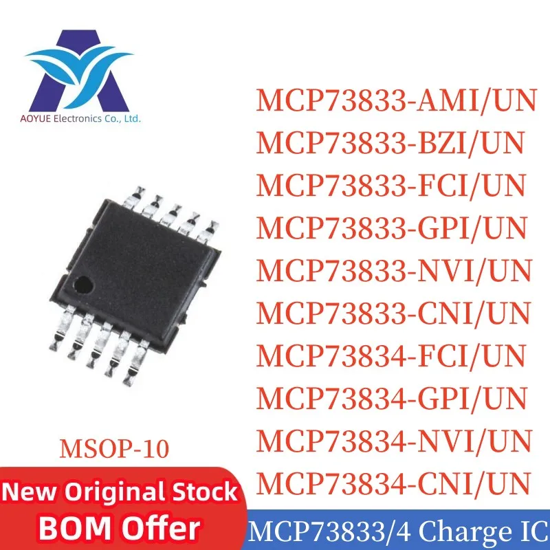 MCP73833-4-Controller-Battery-Charge-management-ic-Chips-833AMI-833BZ ...