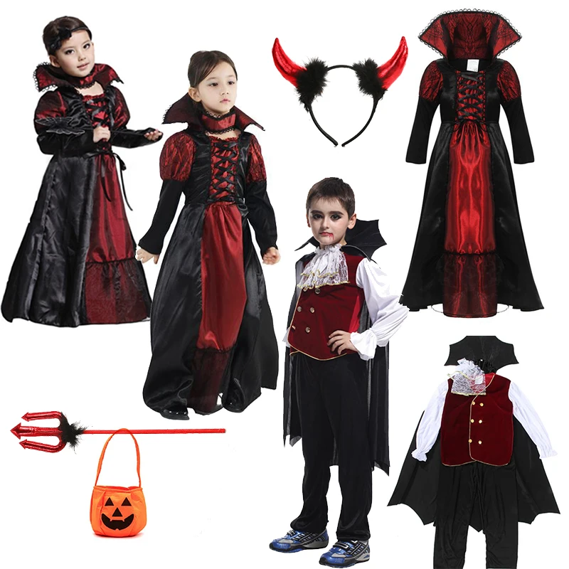 Halloween Fantasy Children's Costumes Ghost Bride Gothic Cosplay Girls ...