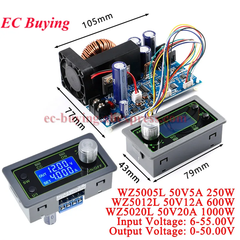 WZ5020L WZ5005L WZ5012 DC 50V 5A 250W 12A 600W 20A 1000W Power Supply ...