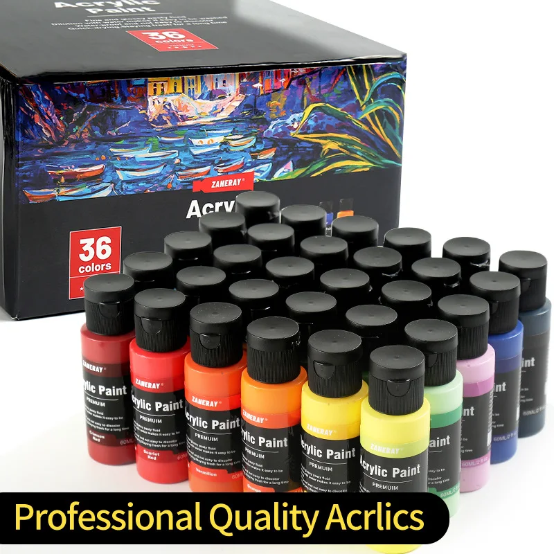 12-color-60ML-Bottled-Acrylic-Paint-Set-Student-Art-Painting-Creation ...