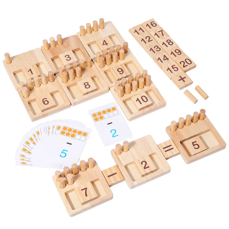 Children Montessori Wooden Sensory Math Board Stick Counting Matching ...