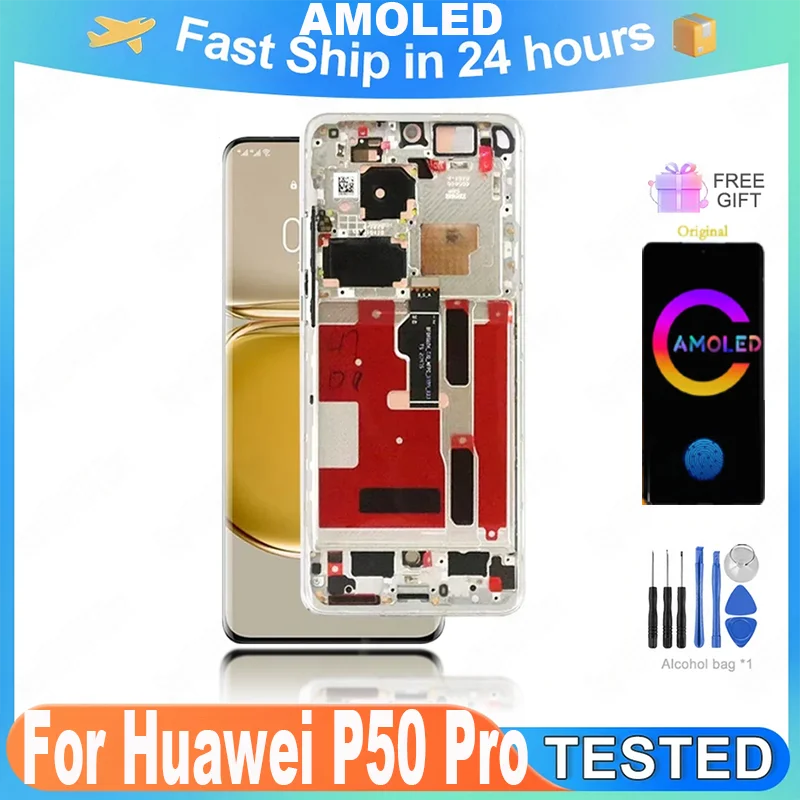 6.6'' OLED Display with frame for Huawei P50 Pro LCD Touch Screen ...