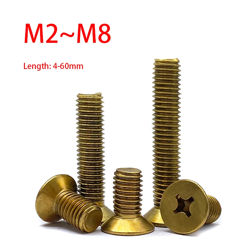 5-30Pcs-Lot-M2-M2-5-M3-M4-M5-M6-M8-Brass-Phillips-Countersunk-Machine ...