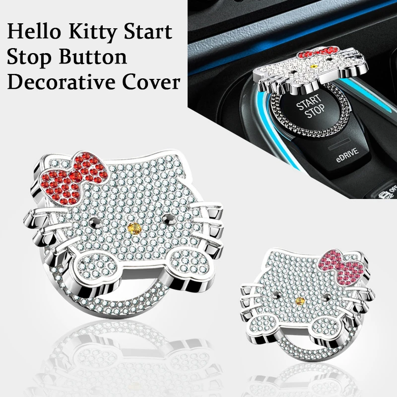 Car-One-Click-Engine-Start-Stop-Switch-Button-Cover-Rhinestone-Hello ...