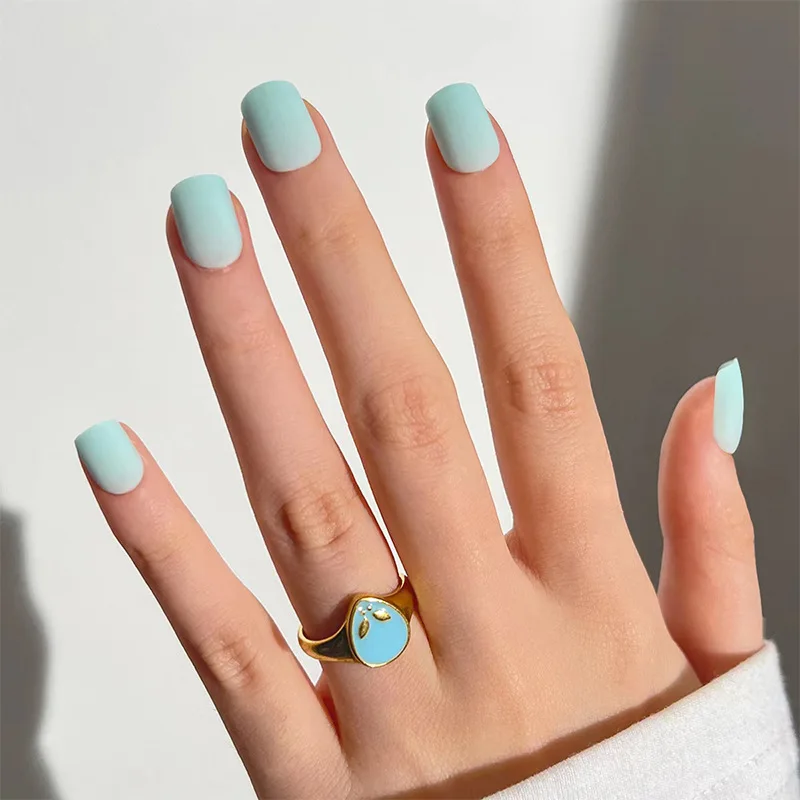Frosted-Matte-Mint-Light-Blue-Simple-Wearable-Lovely-Mini-Short-Fake ...