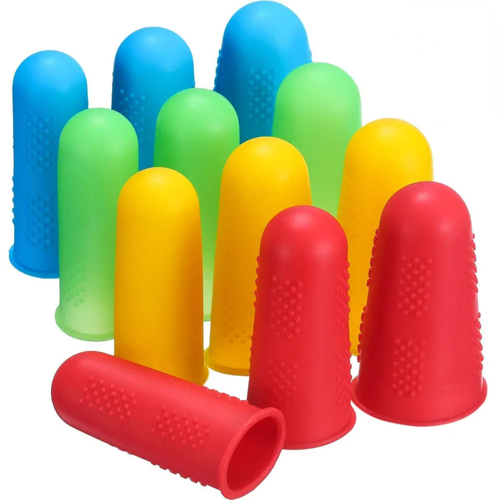 5PCS-Silicone-Finger-Protector-DIY-Sewn-Cotton-Fingertip-Process-Anti ...