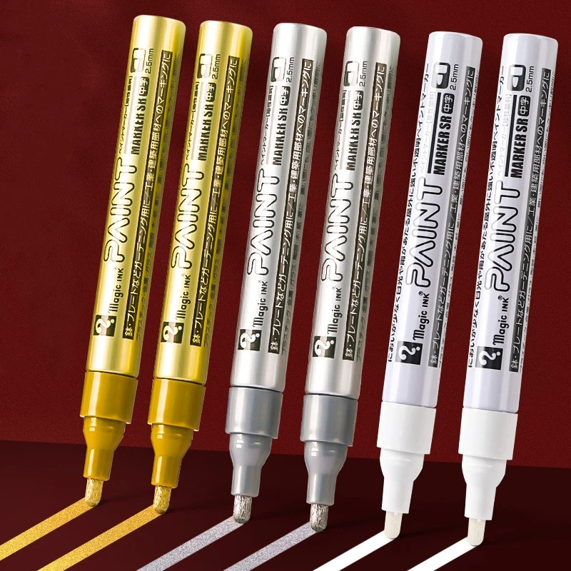 1PC Metallic Silver Paint Pen Gold Permanent Marker Waterproof for ...
