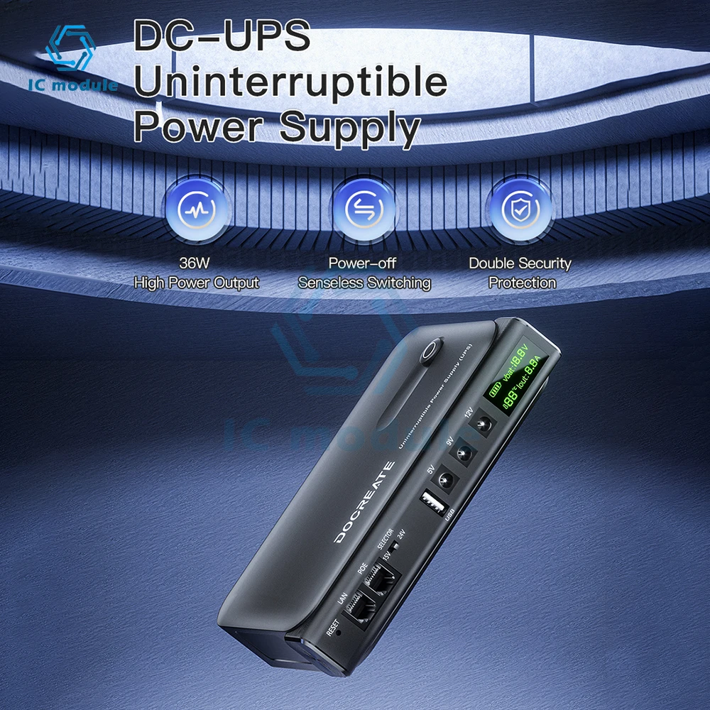 DC1036L 36W Digital UPS Uninterruptible Power Supply Box 5V/9V/12V/15V ...
