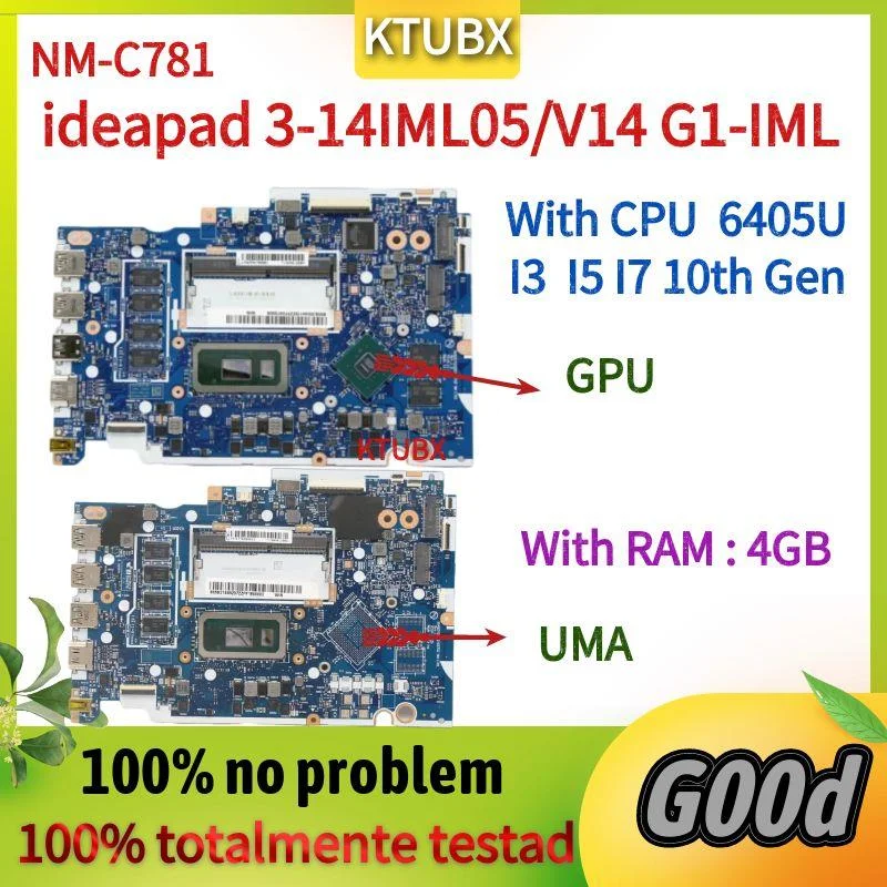 Placa-base-para-port-til-Lenovo-ideapad-3-14IML05-V14-G1-IML-placa-base ...