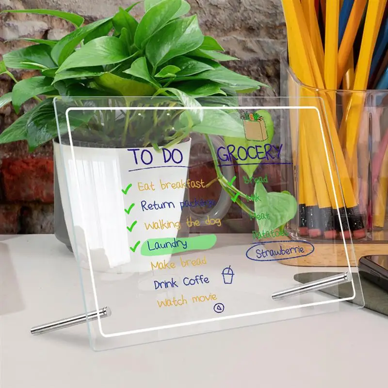 1-Set-Office-Desk-Clear-Acrylic-Writing-Board-Tabletop-Memo-Message ...