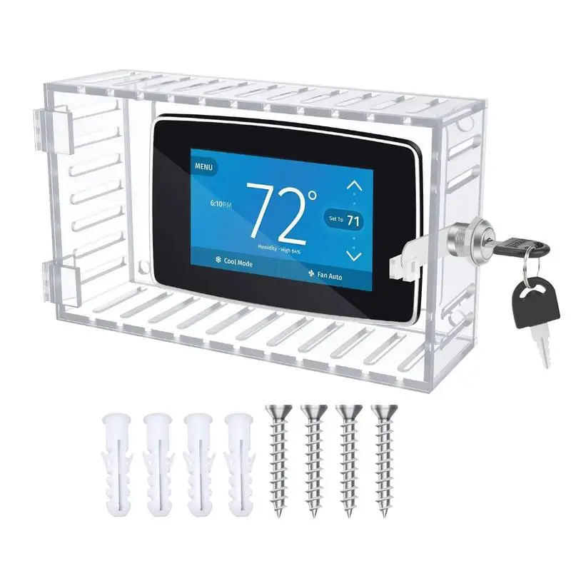 Thermostat-Lock-Box-With-Key-Clear-Large-Wall-Mounted-Thermostat ...