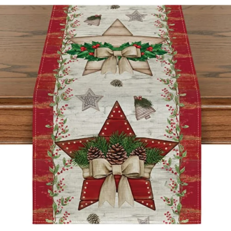 Christmas-Table-Runners-Winter-Kitchen-Table-Decorations-Outdoor-Home ...