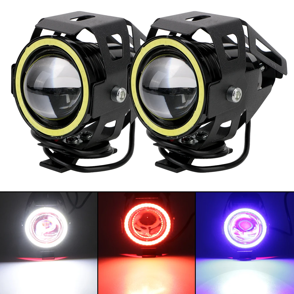 LED-Motorcycle-Angel-Eyes-Motorbike-LED-Auxiliary-Lamp-U7-Headlamp ...