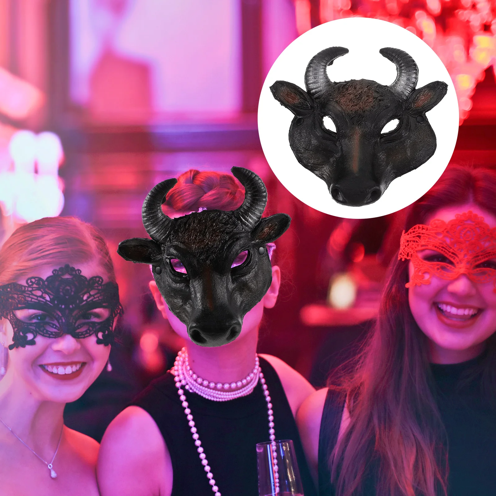 Halloween Devil Bull Mask Cow Demon Mask Cosplay Animal Full Face Mask ...