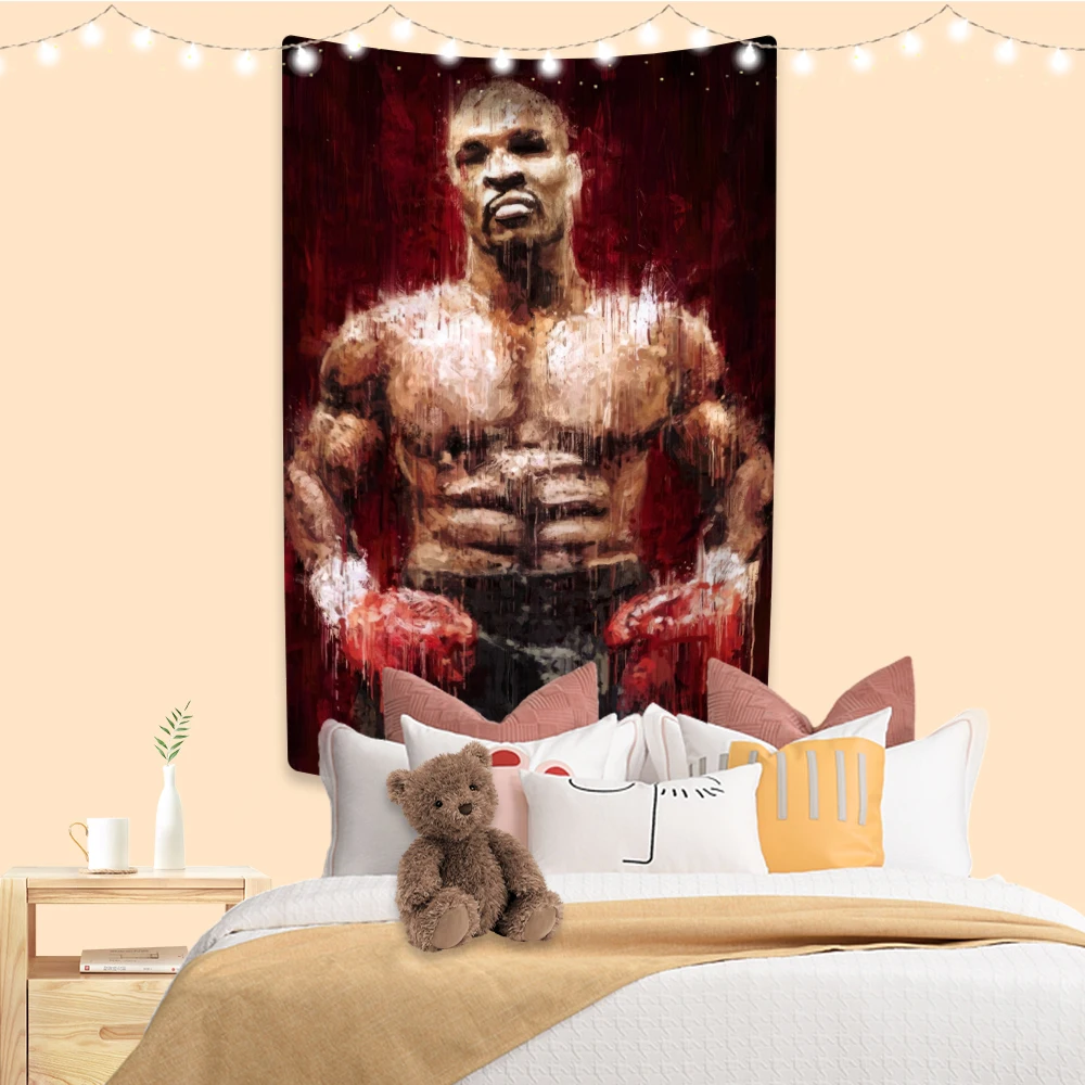Mike Tyson Tapestry Boxing Champion Poster Printed Wall Hanging Carpets ...