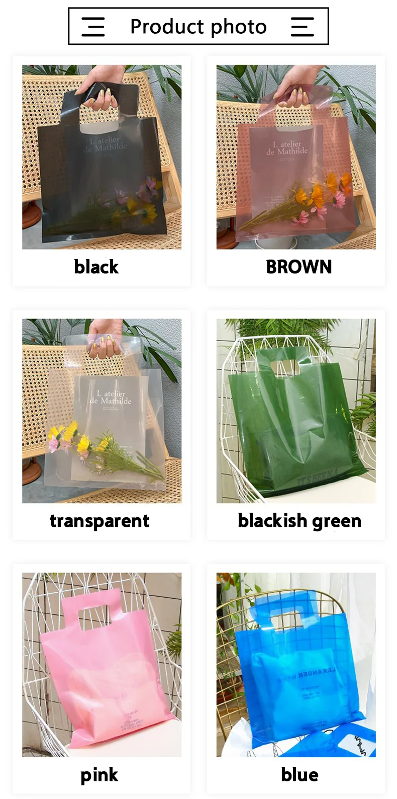 Reusable Plastic Polyethylene Shoulder Bags - Tote for Women