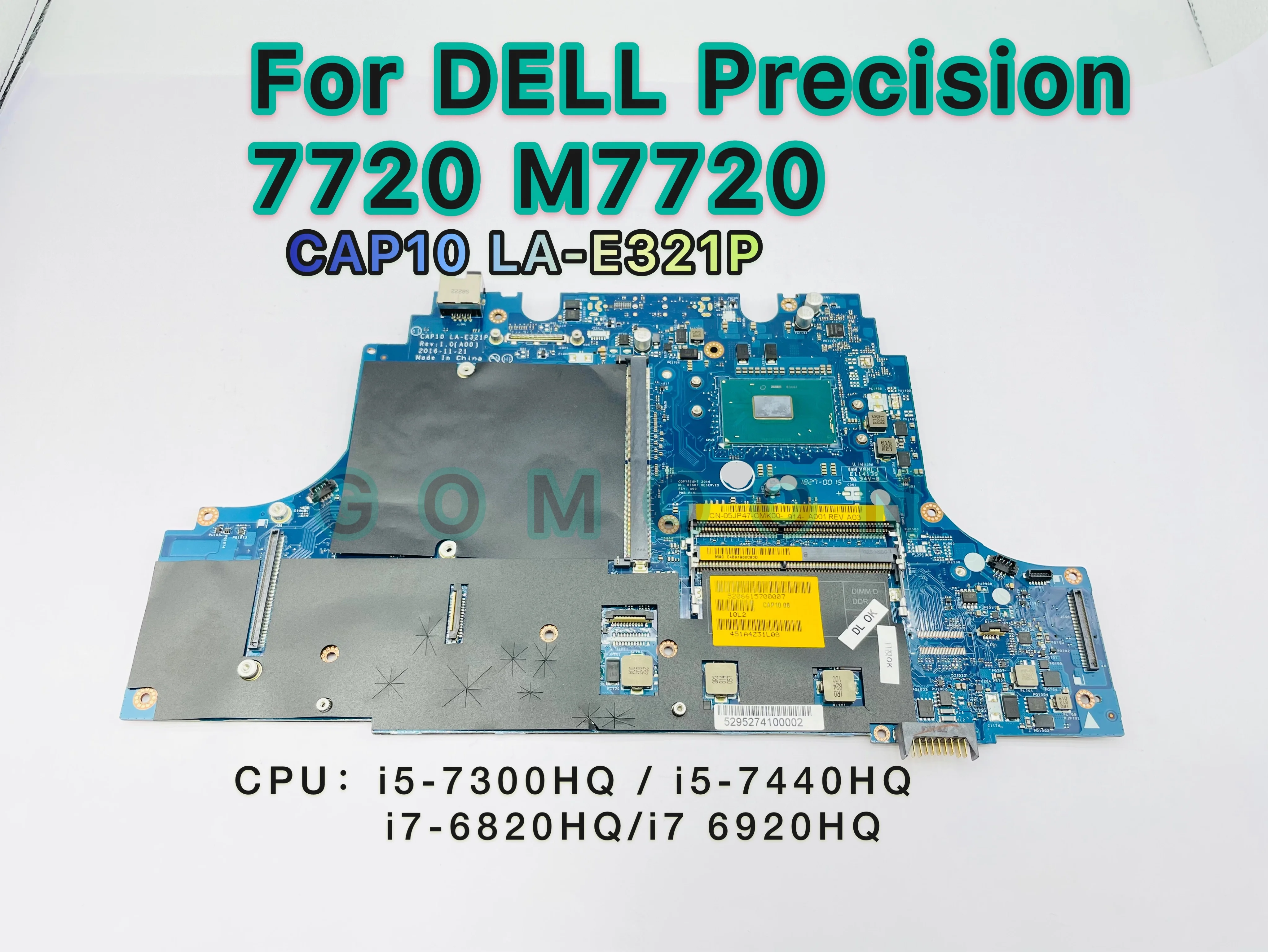 CAP10 LA-E321P Mainboard For DELL Precision7720 M7720 I5-7300HQ Laptop ...