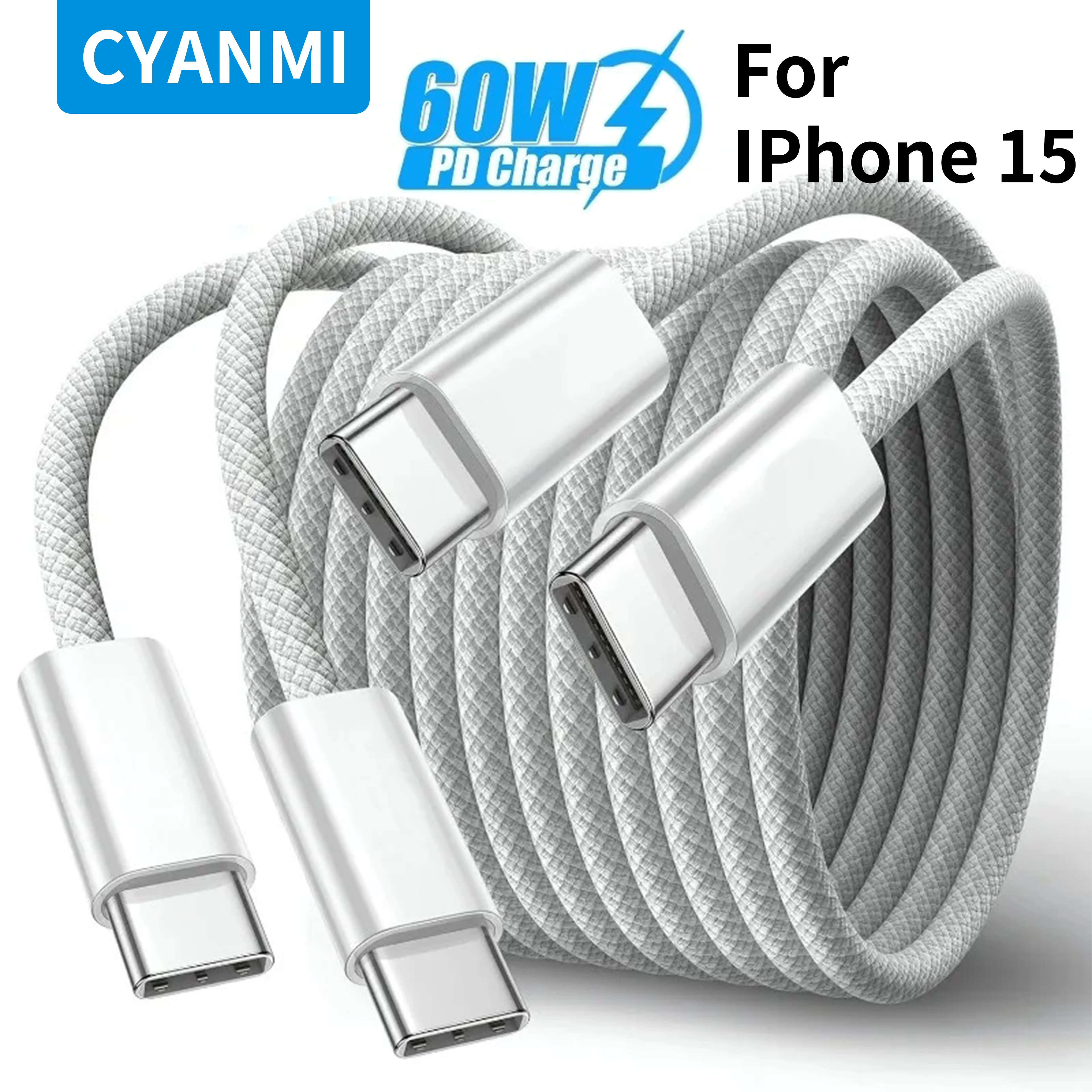Paquete-de-2-cables-de-carga-USB-tipo-C-Cable-de-carga-trenzada-tipo-C ...