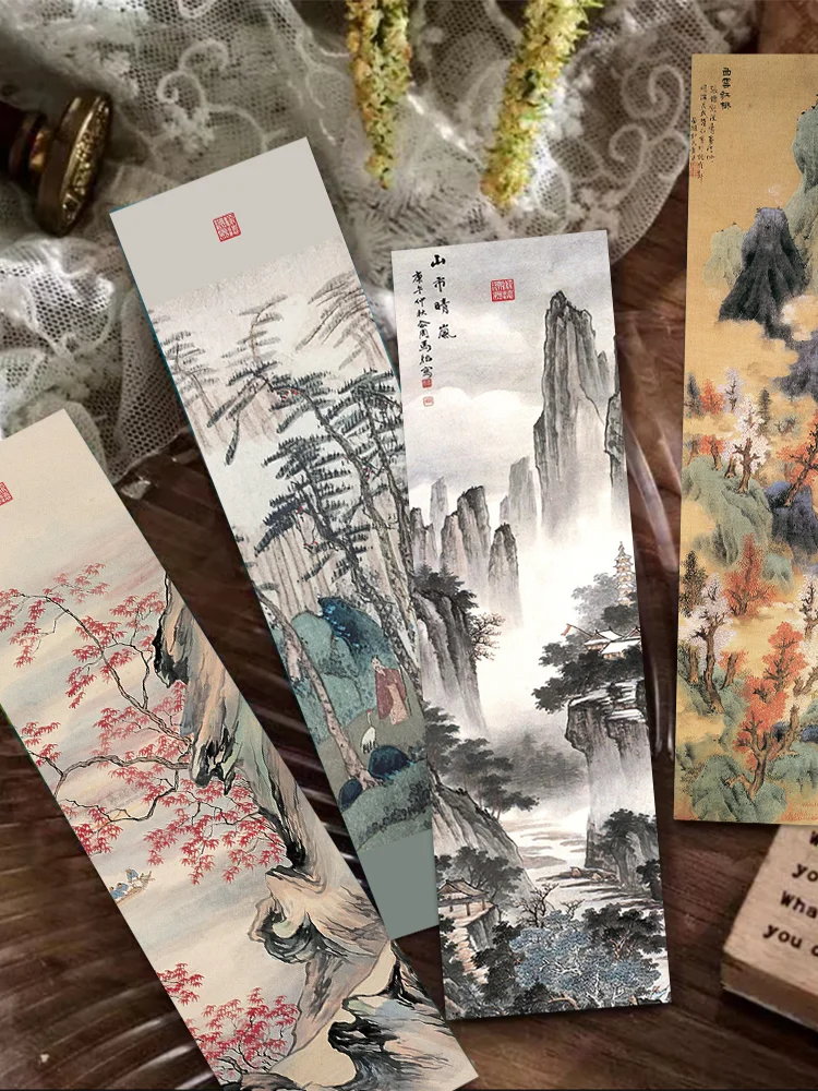 30pcs-Chinese-bookmark-Ancient-ink-and-landscape-painting-Reading-page ...