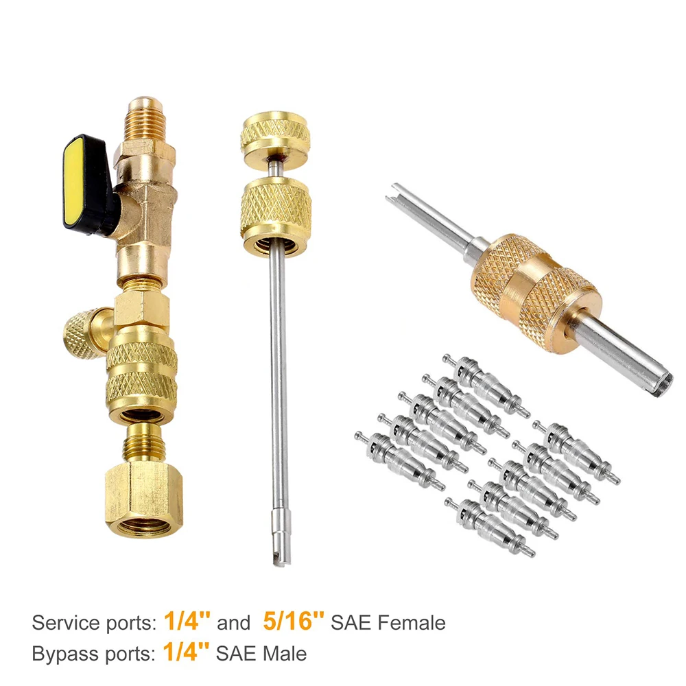 R410A R22 Valve Core Remover Installer Tool with 10PCS 5v1 Valve Cores ...
